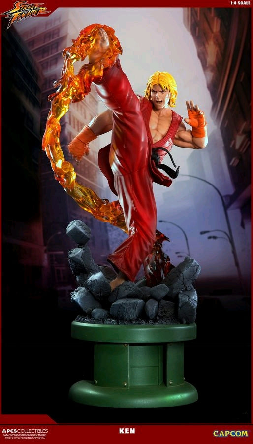 Street Fighter - Ken Masters 1:4 Scale Ultra Statue with Dragon Flame ...